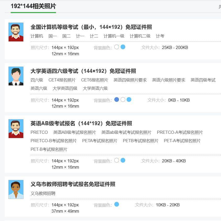 192×144像素是几寸照片？如何手机拍照制作 - 免冠证件照制作