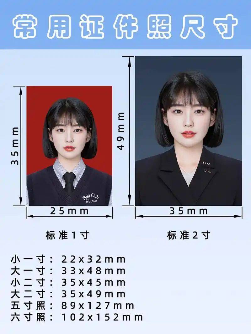 怎么看照片是几寸的，附标准照片尺寸对照表 - 免冠证件照制作